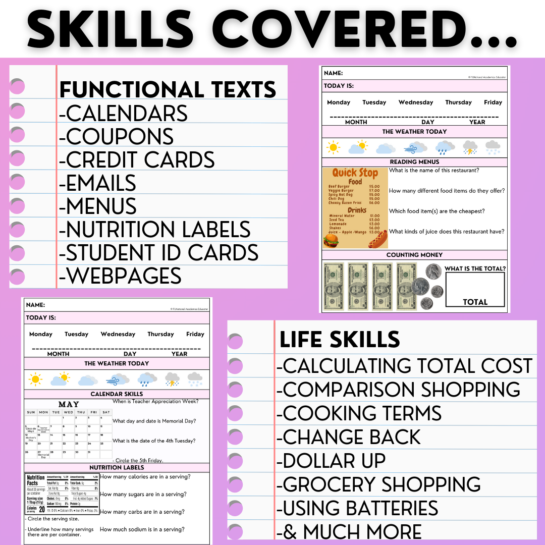 May Morning Work - Mother's Day & Spring Life Skills - Special Ed ...