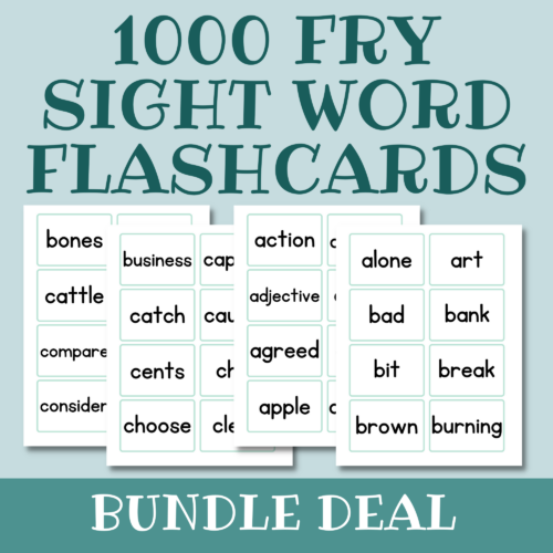 BUNDLE- 1000 Fry Sight Word Flashcards | Print and Cut | Early Readers ...