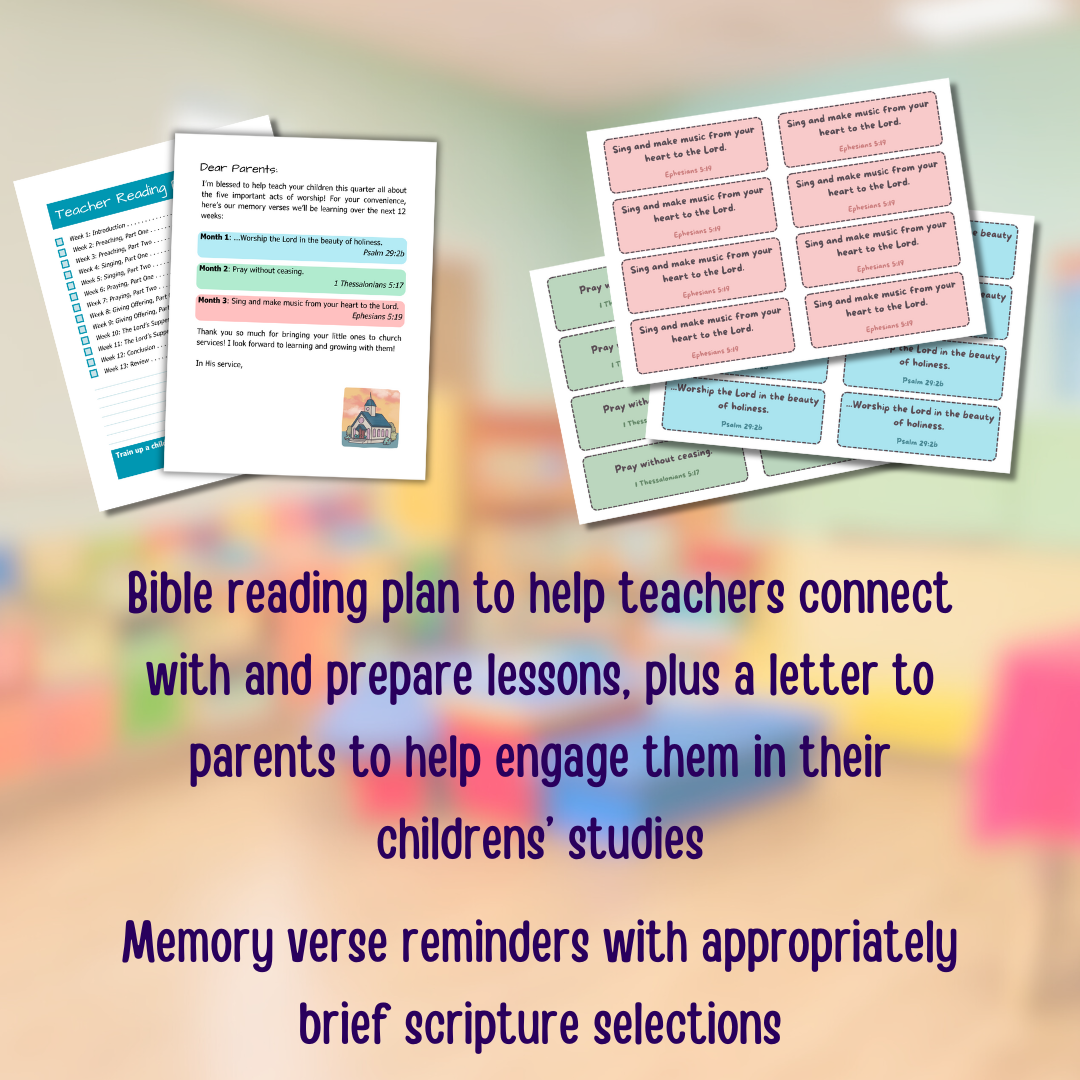 5 Acts of Worship Toddler - PreK Bible Class Curriculum - Classful