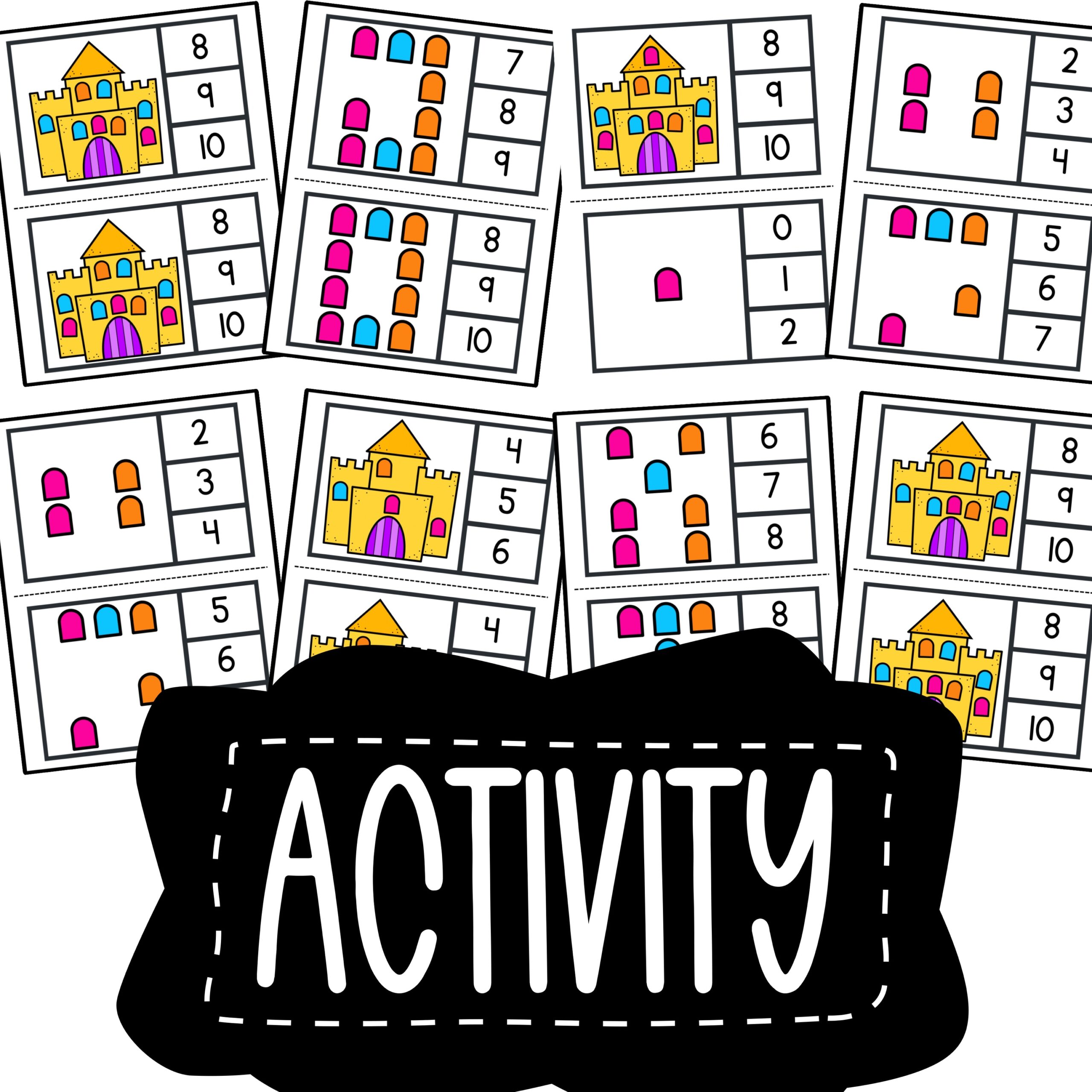 Counting Objects within 10 Math Center Clip Cards - Classful