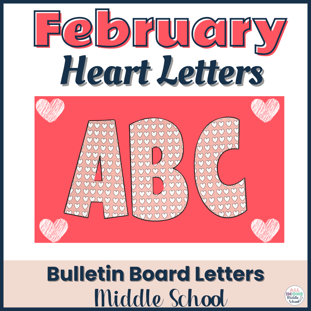 February Valentine Bulletin Board Letters - Classful