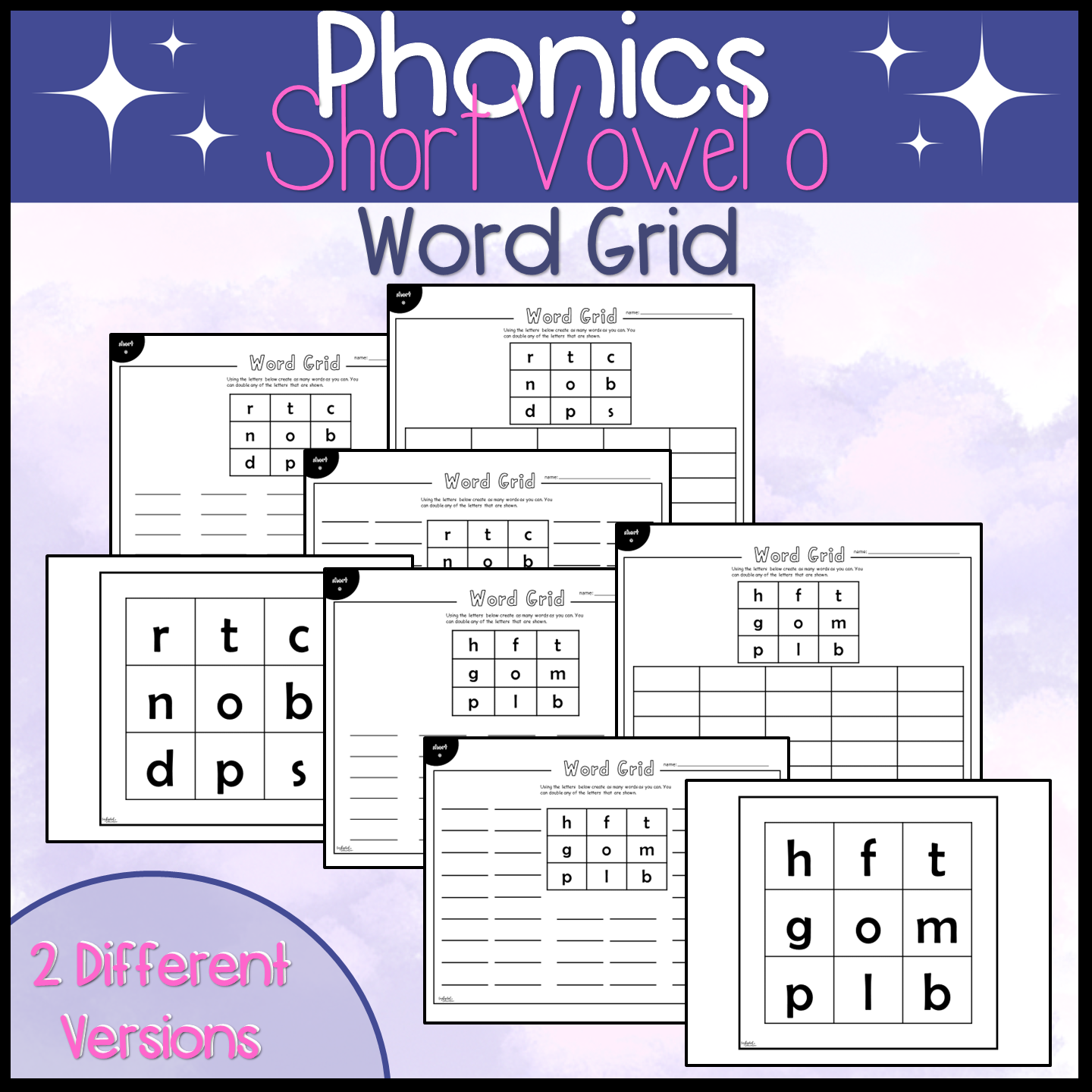 Short Vowel o CVC Word Building Center Activity Word Grids - Classful