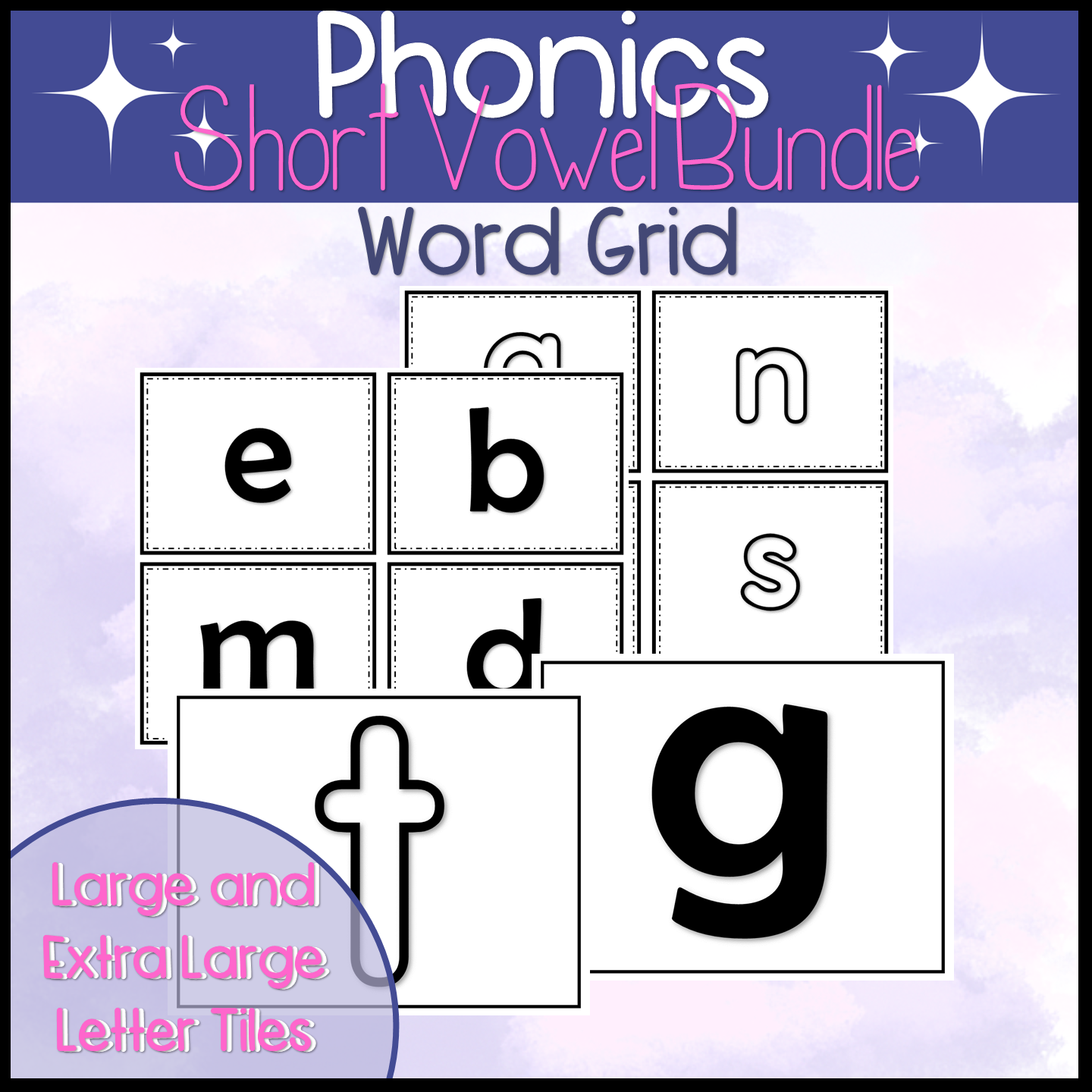 Short Vowel CVC Word Building Center Activity Word Grid Bundle - Classful