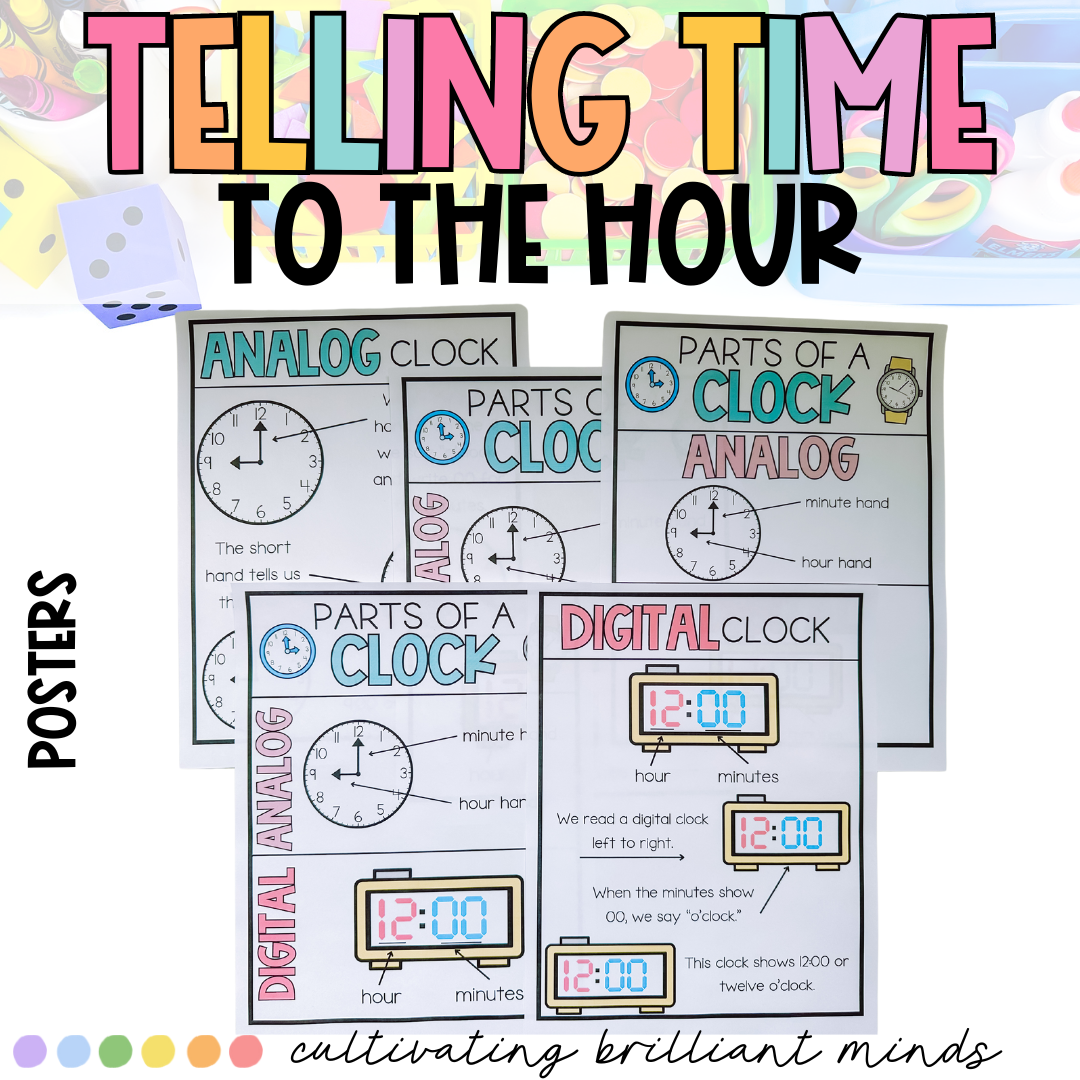 Telling Time to the Hour | Master Math | Time | Kindergarten | First ...