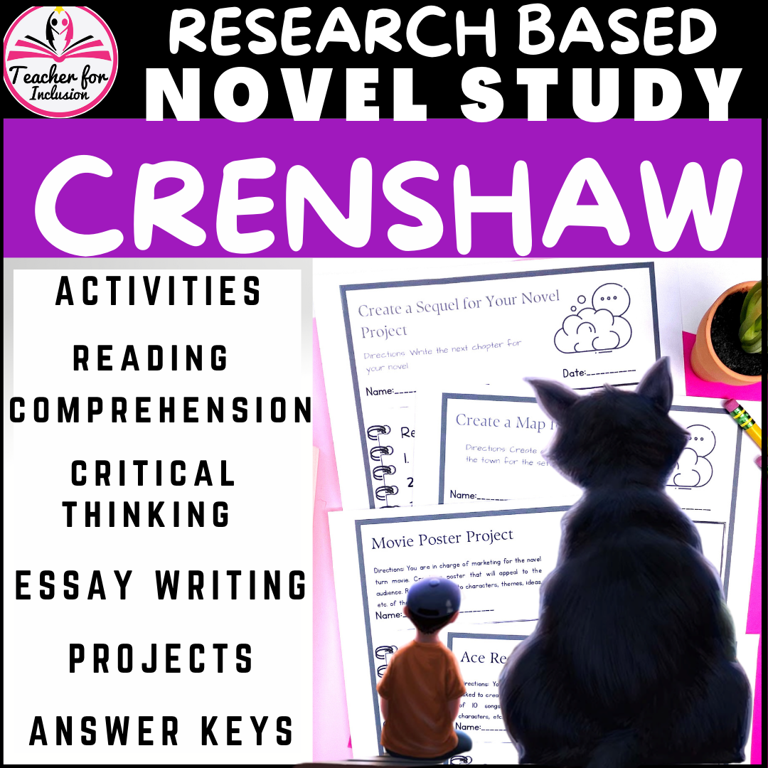 Crenshaw Katherine Applegate Novel Study Curriculum Lessons Answer Keys ...