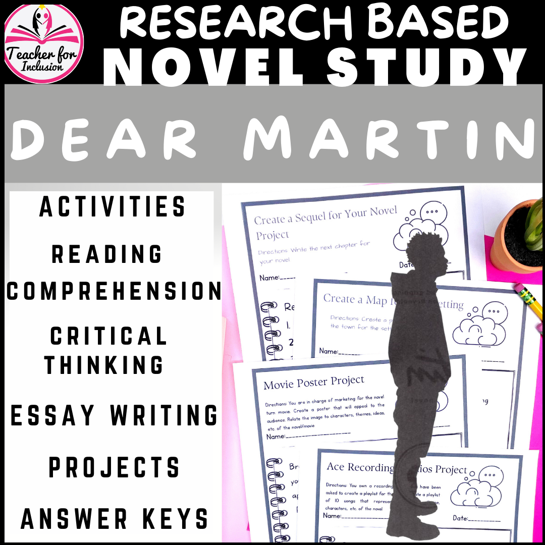 Dear Martin Nic Stone Novel Study Curriculum Lessons Answer Keys - Classful