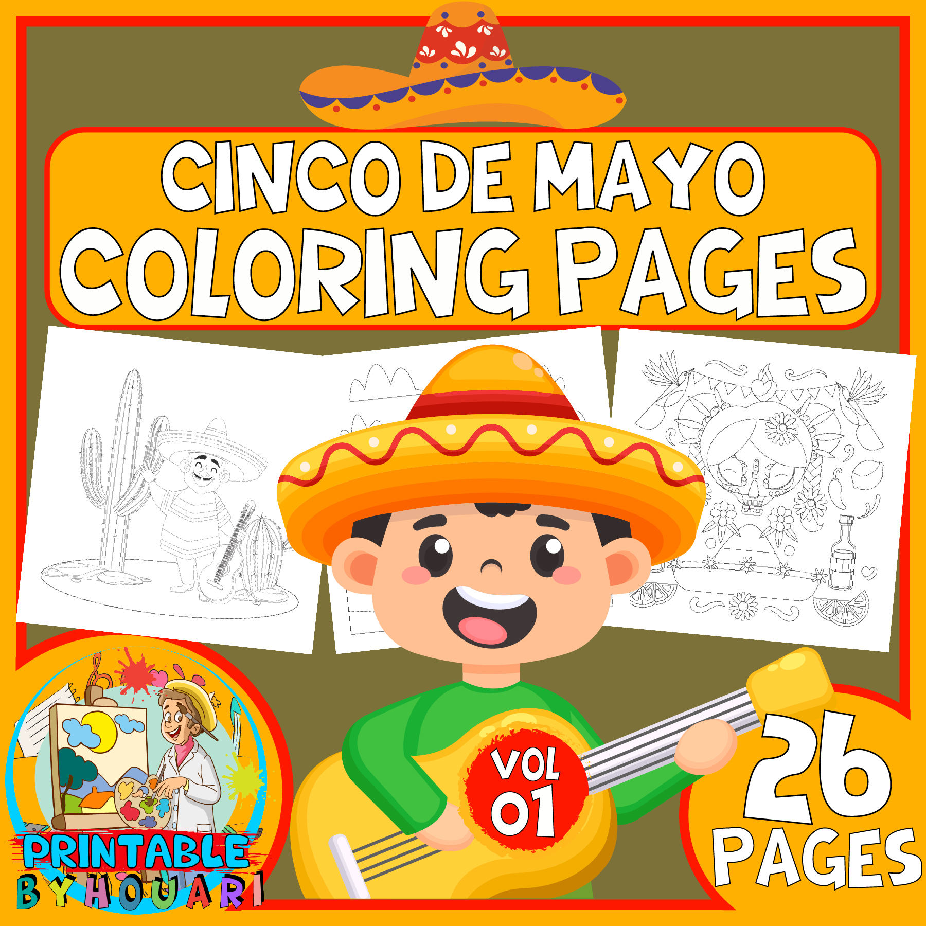 Cinco De Mayo coloring pages for kids- Mexico Activity For Cinco De ...