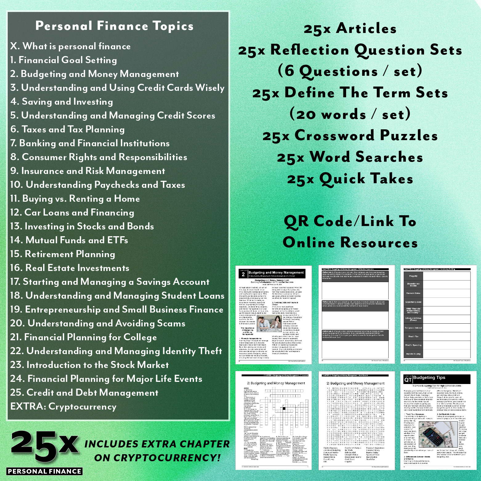 25x- Personal Finance-25 Lessons That Introduce & Reinforce Important ...