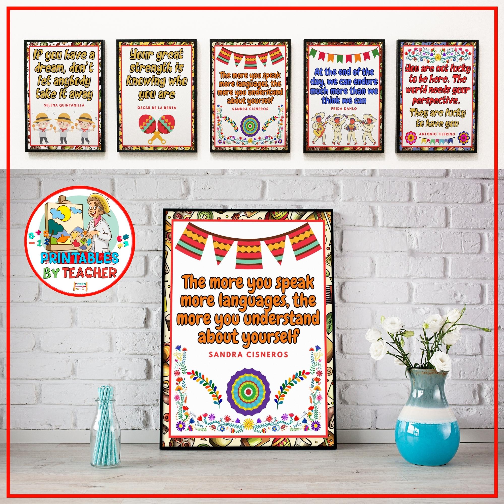 Hispanic Heritage Month Quotes posters | Classroom management Decor ...