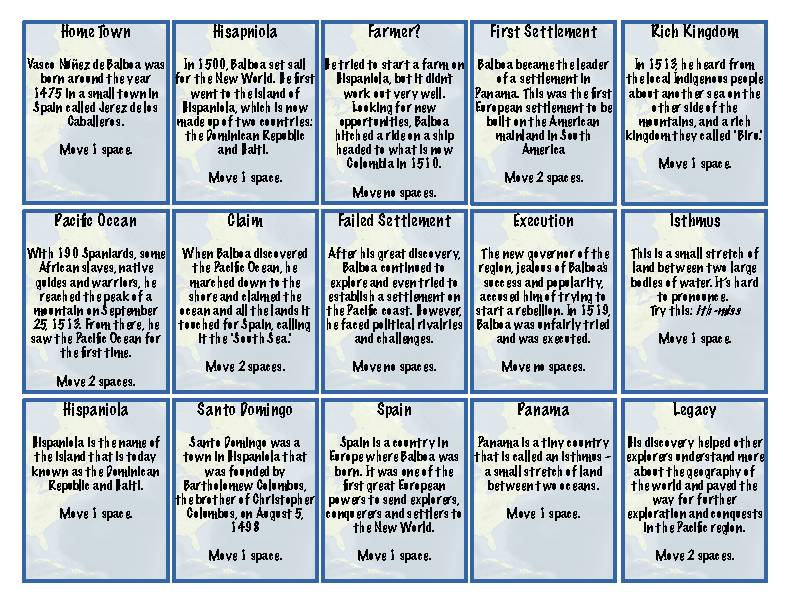 2nd Grade Social Studies Activity #3 - Vasco Núñez de Balboa (15 game ...