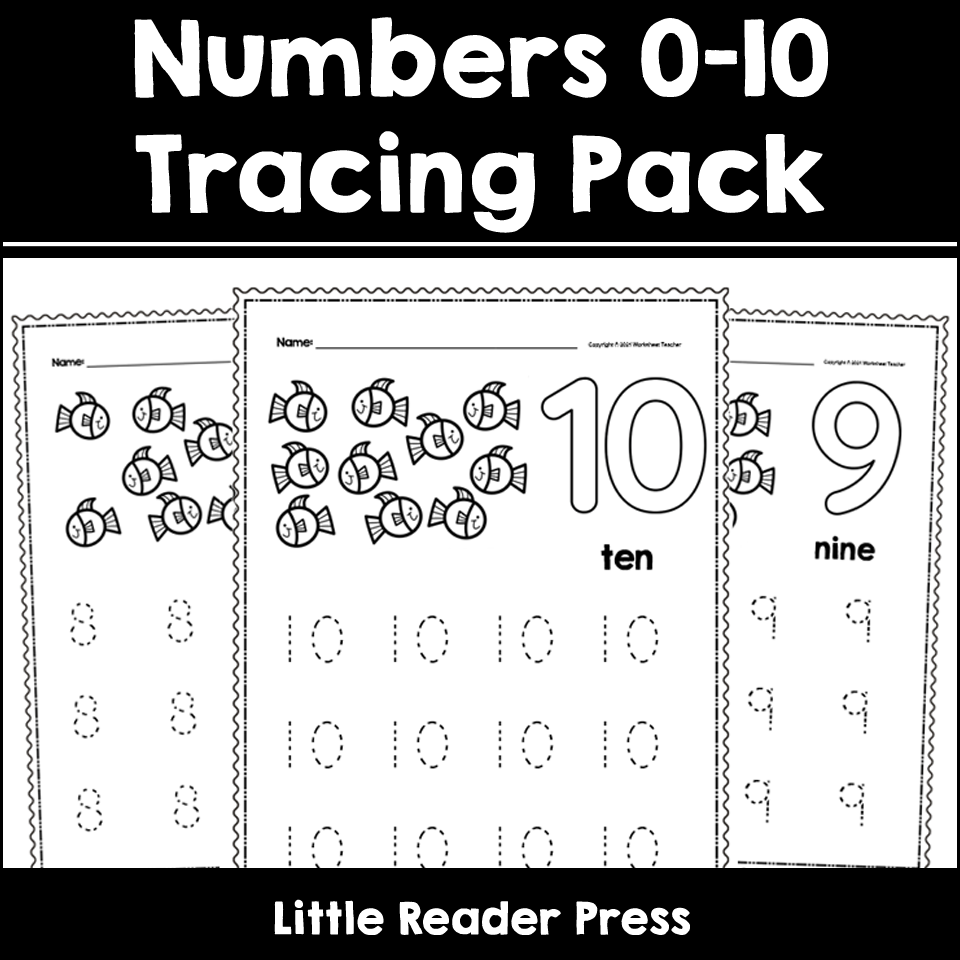 Ocean Fish Numbers 0-10 Tracing Worksheets - Classful