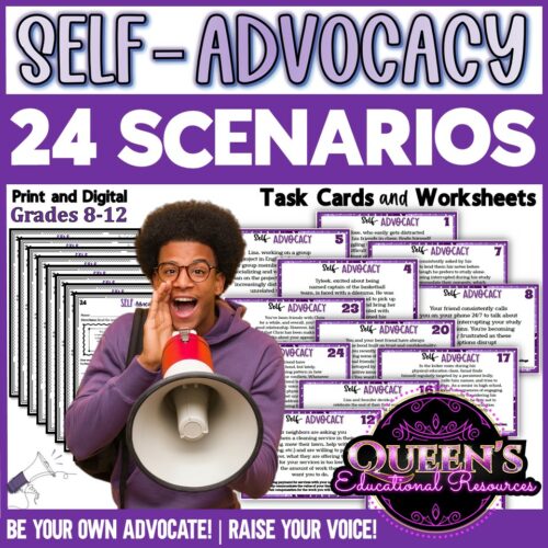 Self-Advocacy Scenarios | Self-Advocacy Worksheets | Situation Cards ...