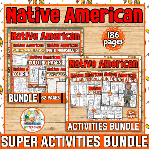 Native American heritage month Activities Bundle | coloring-games ...