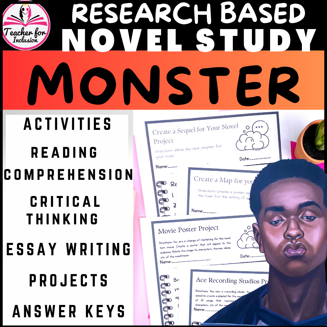 Monster Walter Dean Myers Graphic Novel Study Curriculum Lessons Answer ...