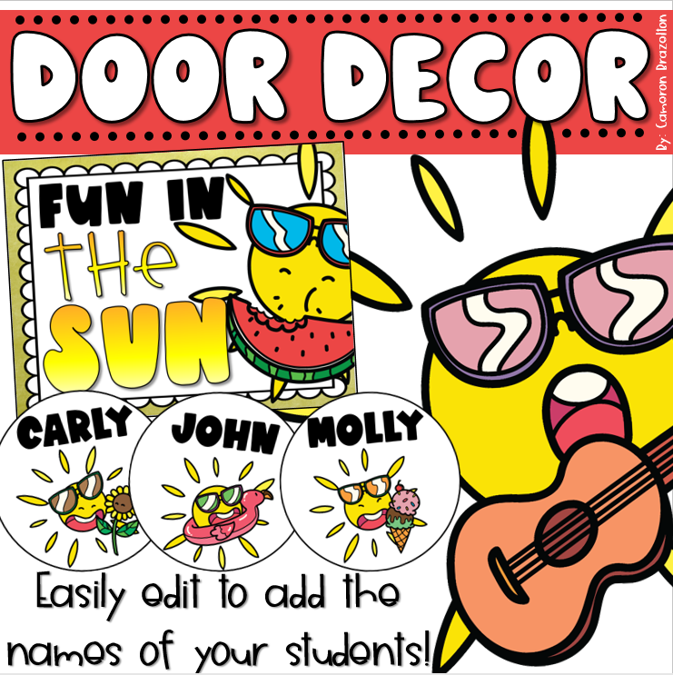Door Decorations Bulletin Board Display Fun in the Sun Summer Theme ...