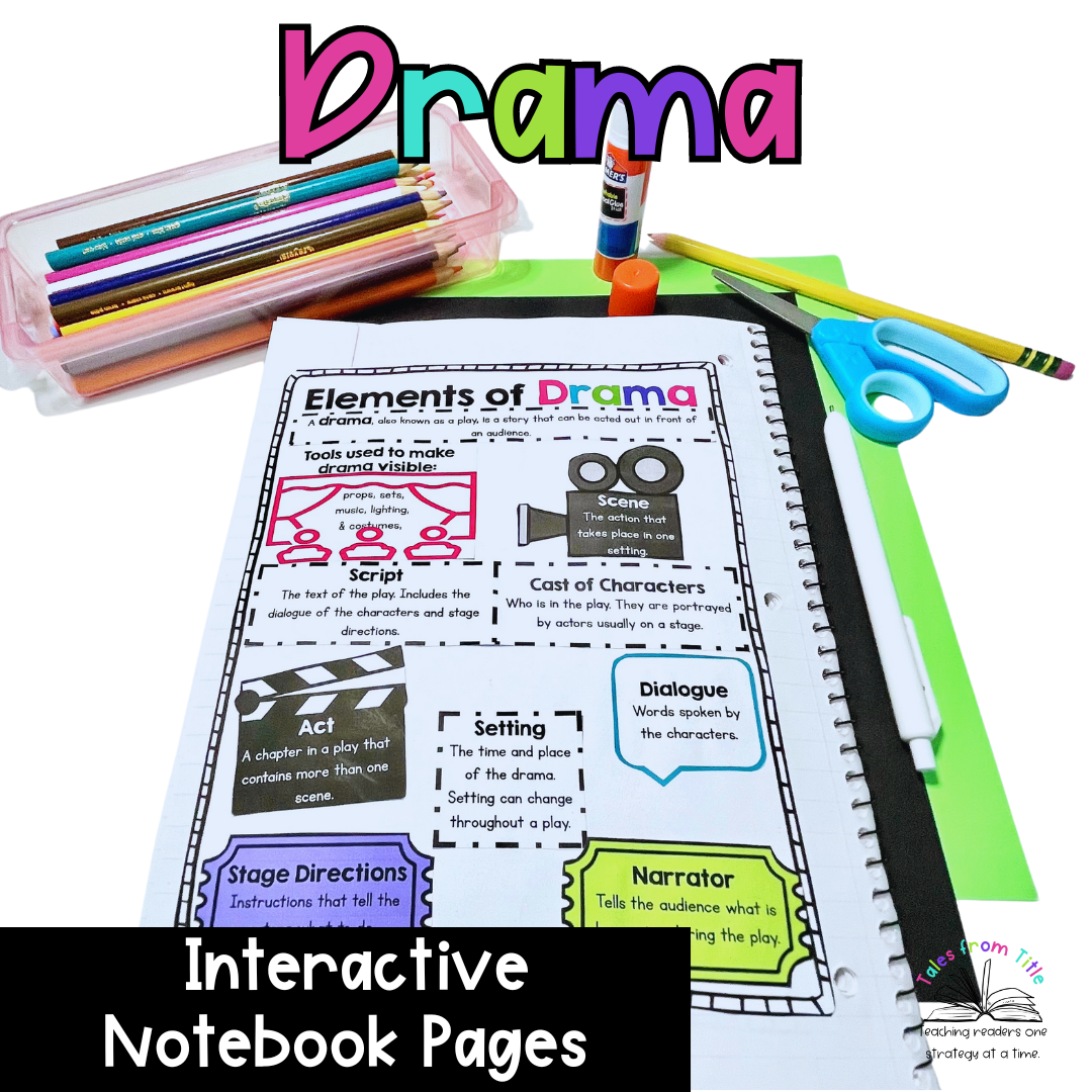 Elements of Drama Interactive Notebook Pages - Classful