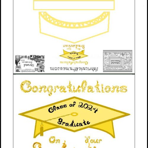 Gold Graduation Cap Party Hat or Card Printable With Gold Fabric Font ...
