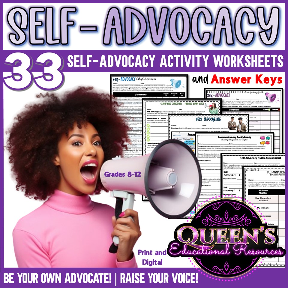Self-Advocacy Activities | Self-Advocacy Worksheets | Communication ...