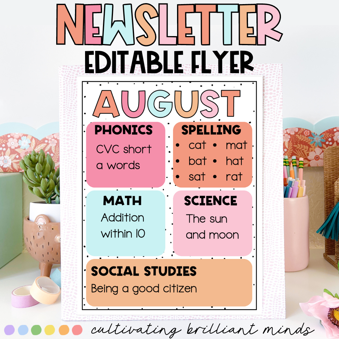 EDITABLE Just Peachy Classroom Newsletter Template | Back to School ...