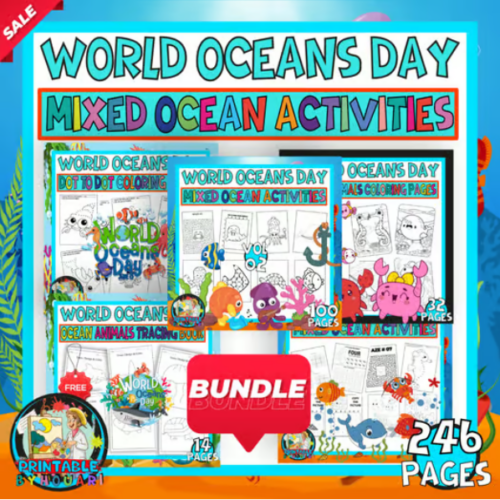 Summer activities Bundle World Oceans Day activities - ocean animals ...