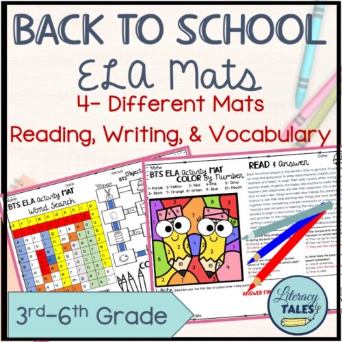 Back to School Mats Reading Writing Vocabulary Mazes Word Search ...