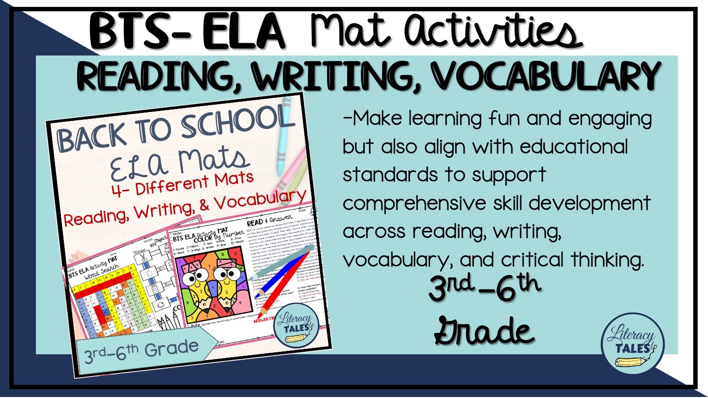Back to School Mats Reading Writing Vocabulary Mazes Word Search ...