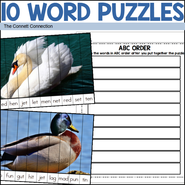 Birds Alphabetical Order Puzzles - Classful