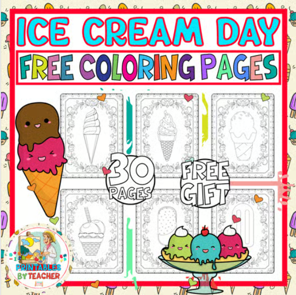 Summer-back to school - ice cream day activities -free coloring pages ...
