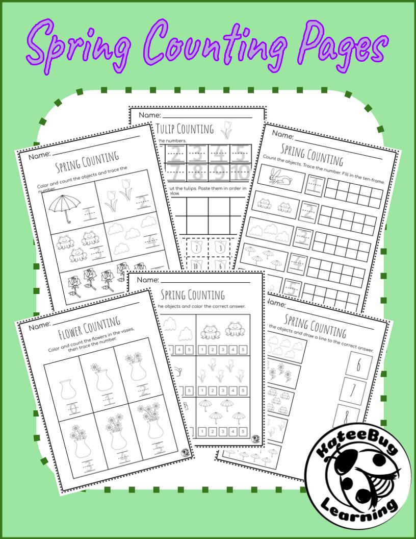 Spring Pre-K Math Practice | Counting 1-10 for Beginners - Classful