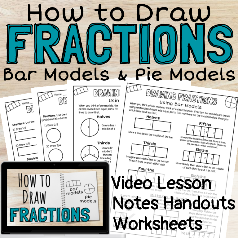Drawing Fractions with Bar Models and Pie Models Video Lesson, Notes ...