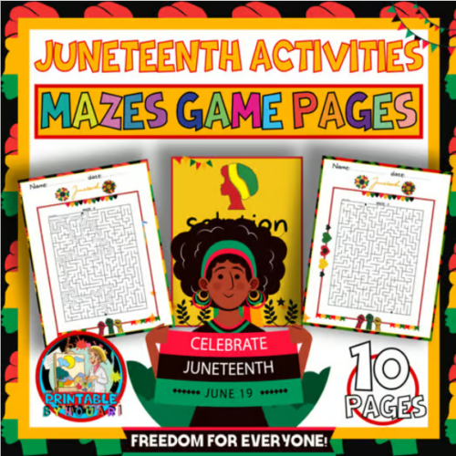 Juneteenth Freedom Day activities- Juneteenth mazes game worksheets for ...
