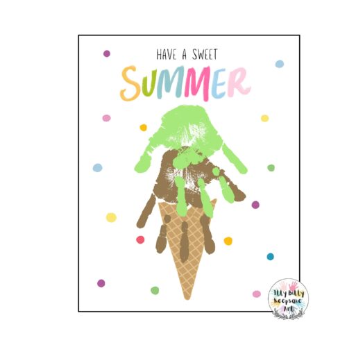 Summer Ice Cream Handprint Craft Art Printable Template / Ice Cream ...