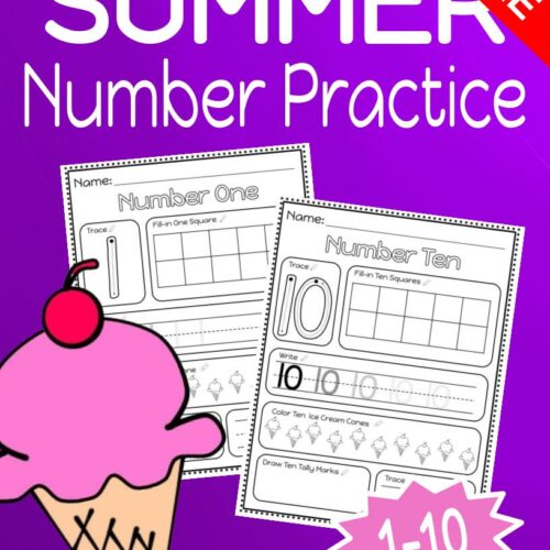 FREE Summer Number Practice Worksheets | Preschool Math | Numbers 1-10 ...