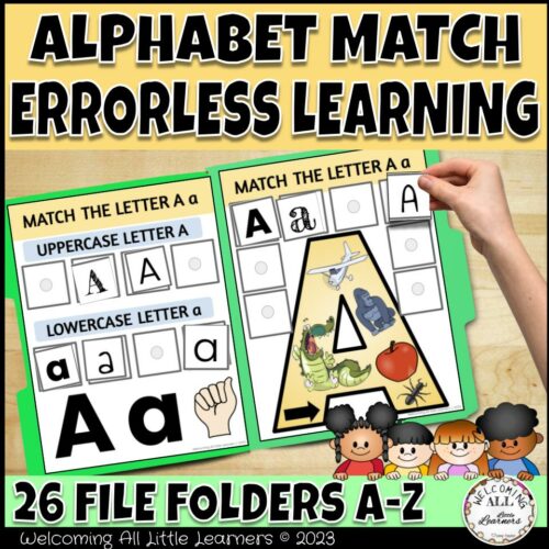 Errorless Learning File Folder Activity Set- Letter Match Alphabet A-Z ...
