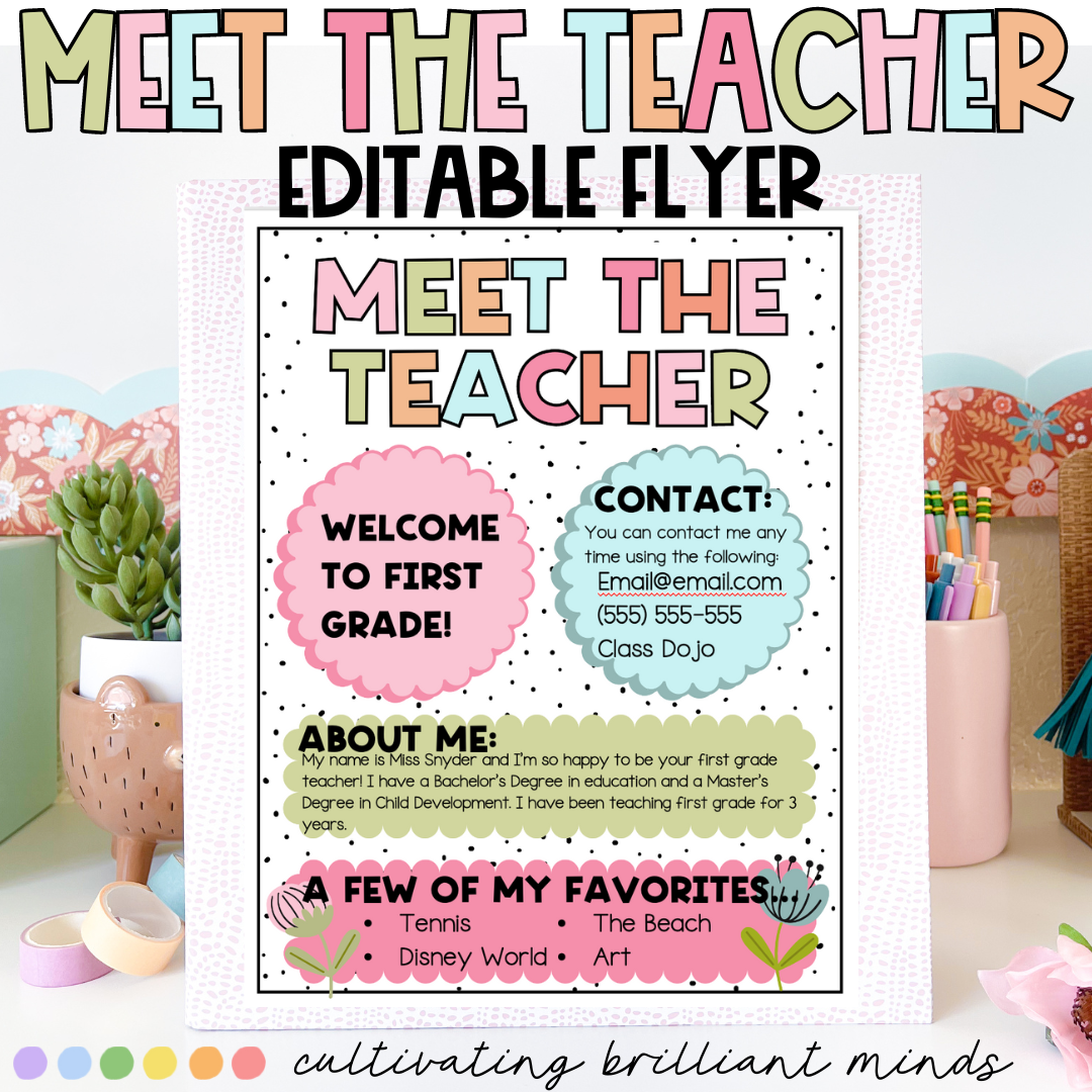 EDITABLE In Bloom Meet the Teacher Flyer | Back to School | Template ...