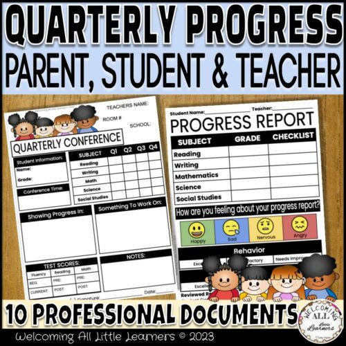 Parent, Student, Teacher Conference Forms- Quarterly Reports & Progress ...