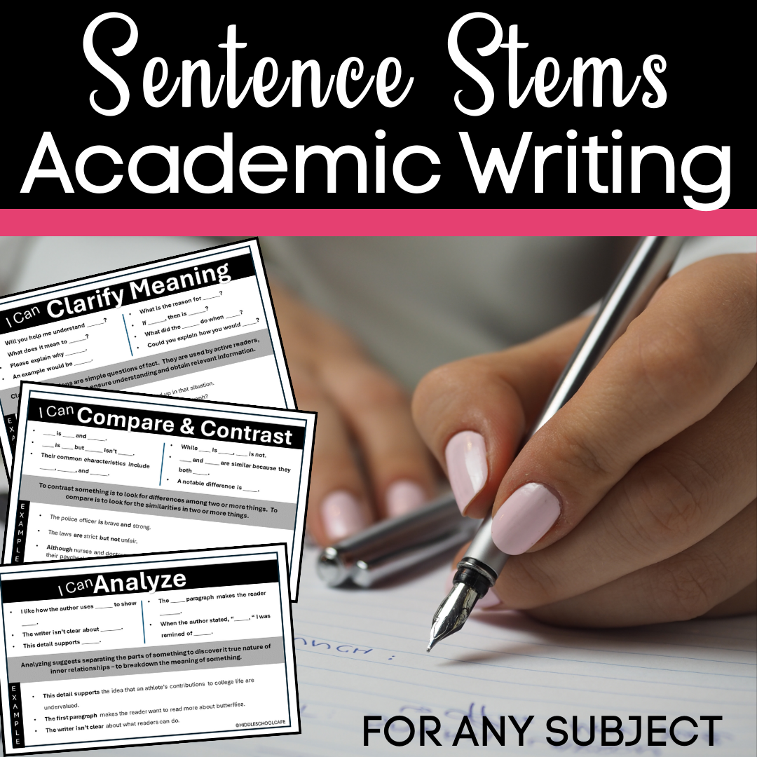 Academic Language Sentence Stem Cards - Classful