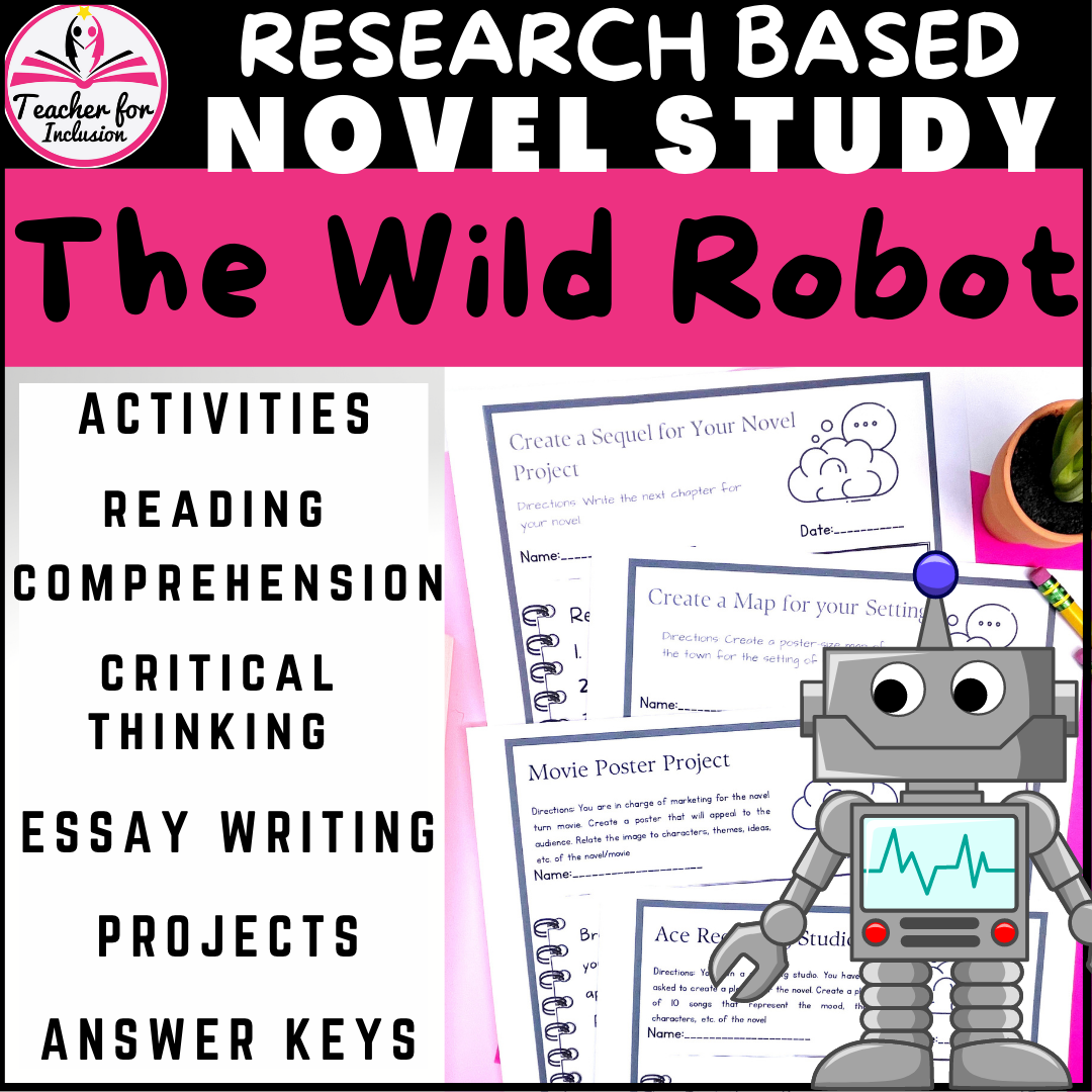 The Wild Robot Peter Brown Novel Study Lessons Curriculum Answer Keys ...