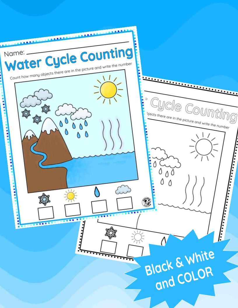 Pre-K and Kinder | Water Cycle Math | Counting and Tracing Numbers 1-10 ...