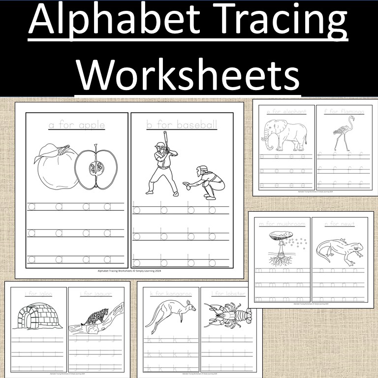Alphabet Tracing Worksheets Writing Work Preschool Kindergarten - Classful