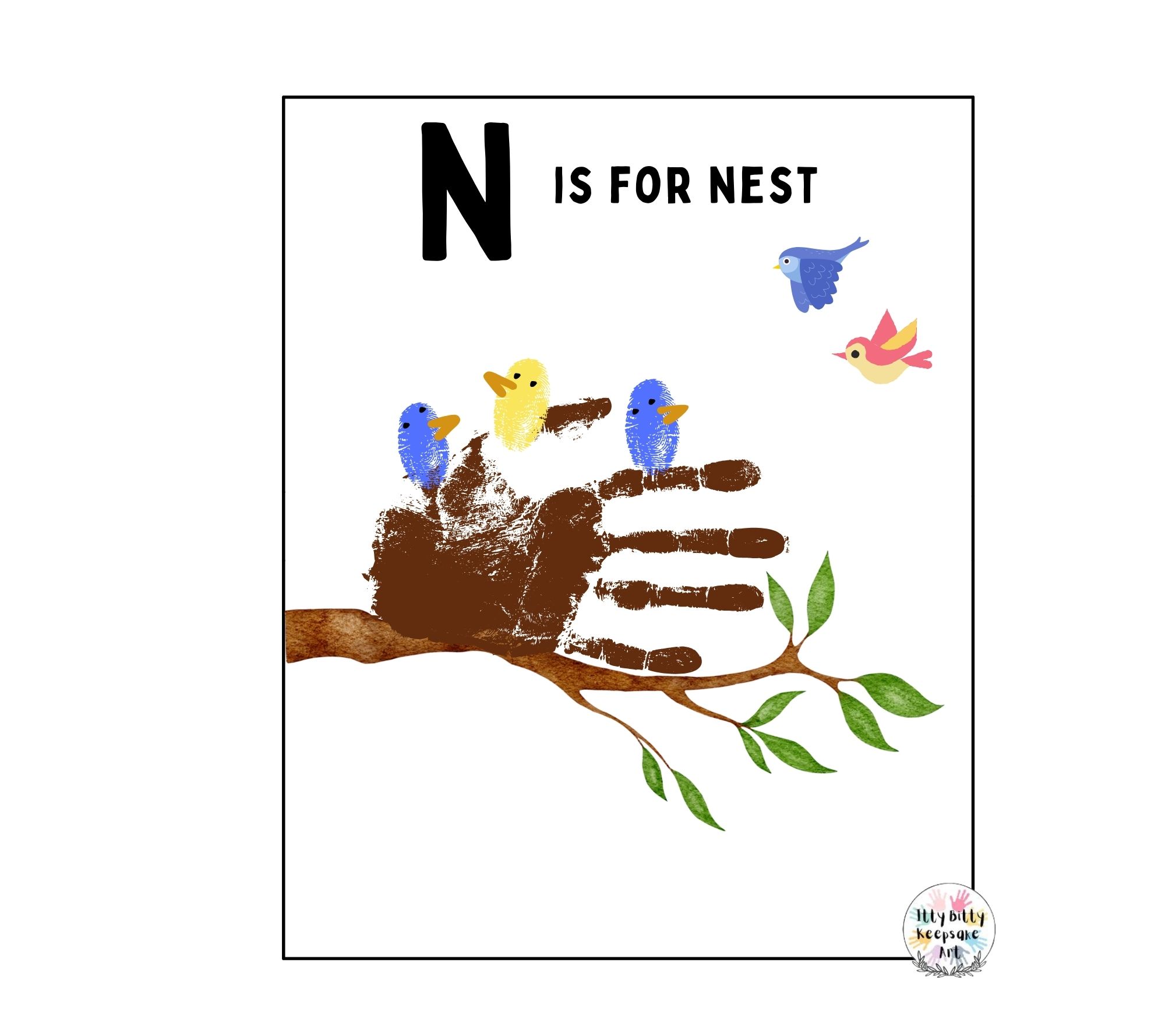 Letter N Handprint Craft Art Printable Template / Alphabet Crafts ...