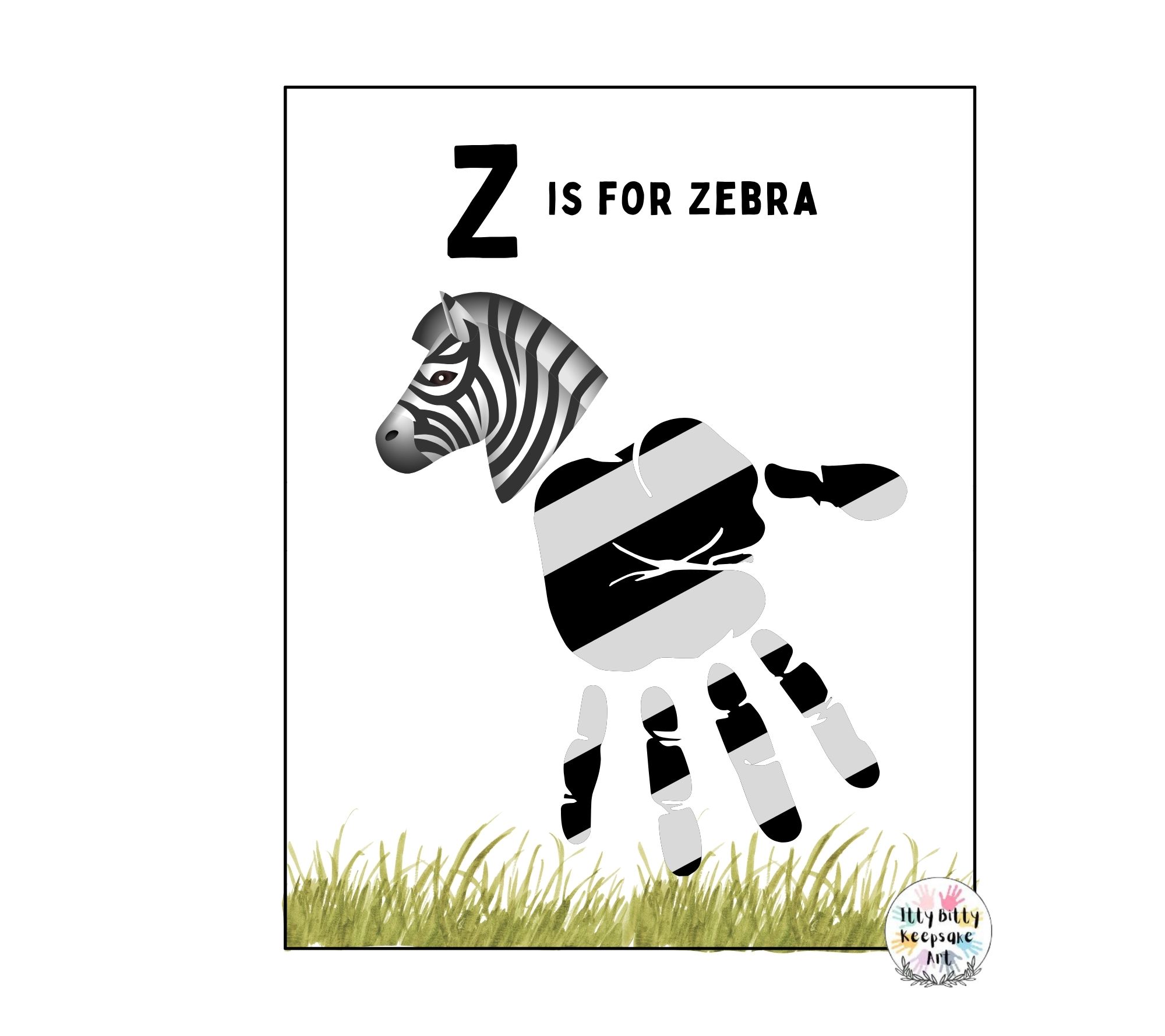 Letter Z Handprint Craft Art Printable Template / Alphabet Crafts ...