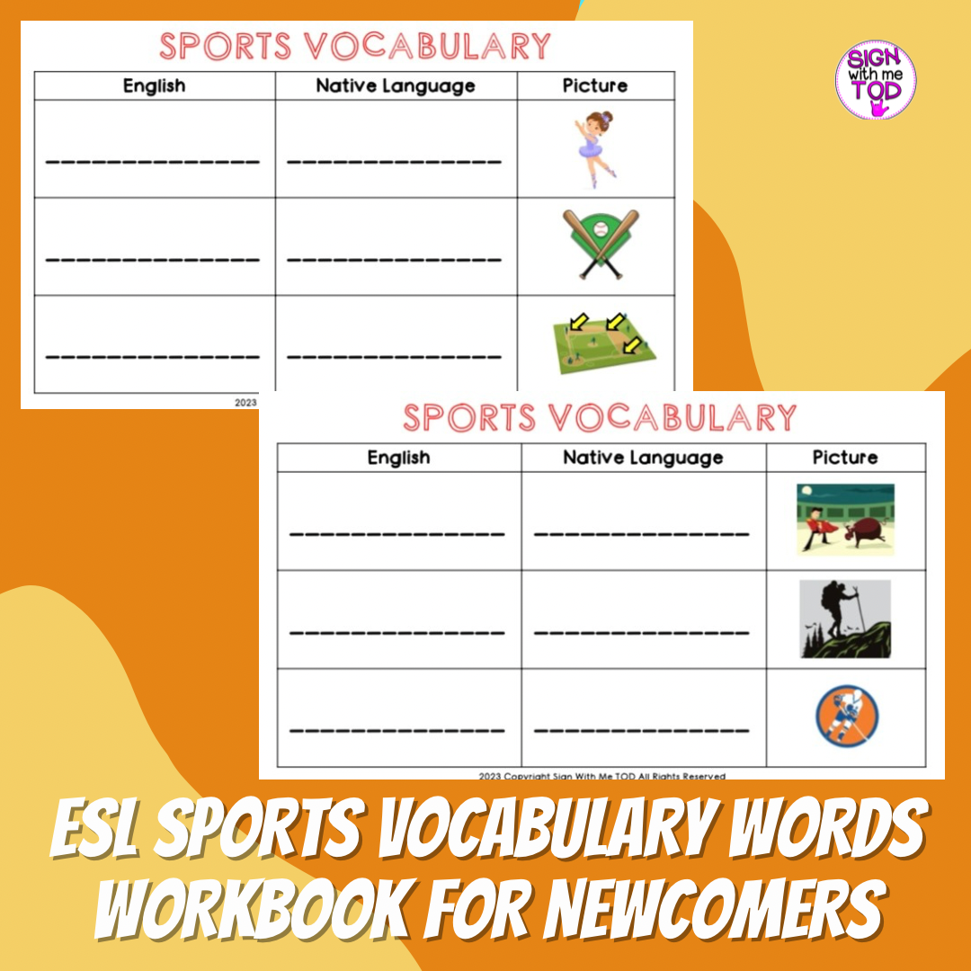 ESL Sports Vocabulary Workbook for Newcomers - Classful