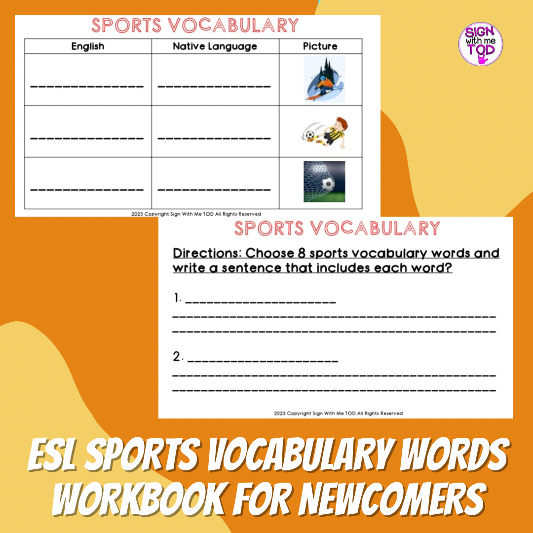 ESL Sports Vocabulary Workbook for Newcomers - Classful