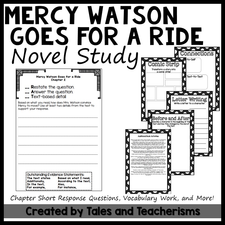 Mercy Watson Goes for a Ride Novel Study and Culminating Activities ...