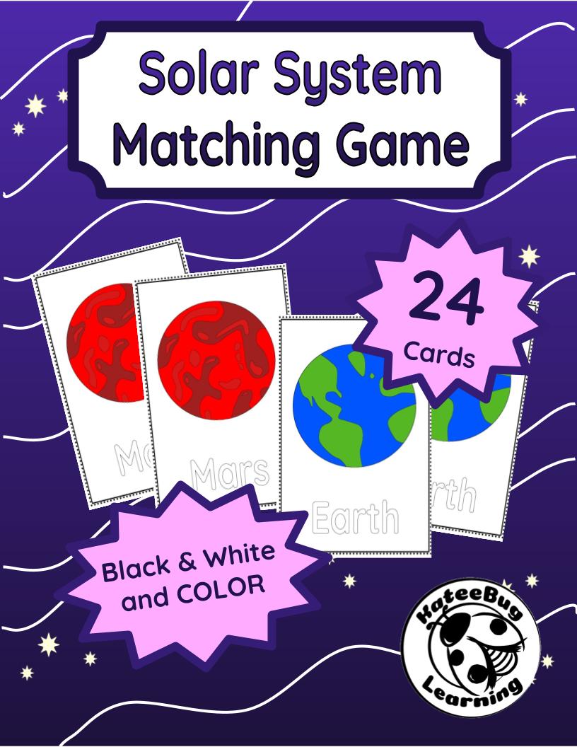 Outer Space Matching Game Space Match