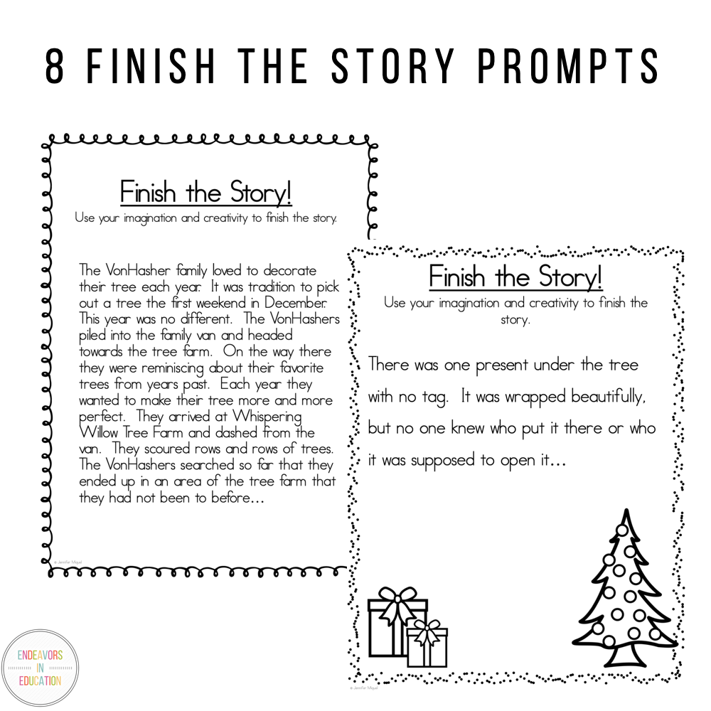December Story Starters Writing Prompts - Classful