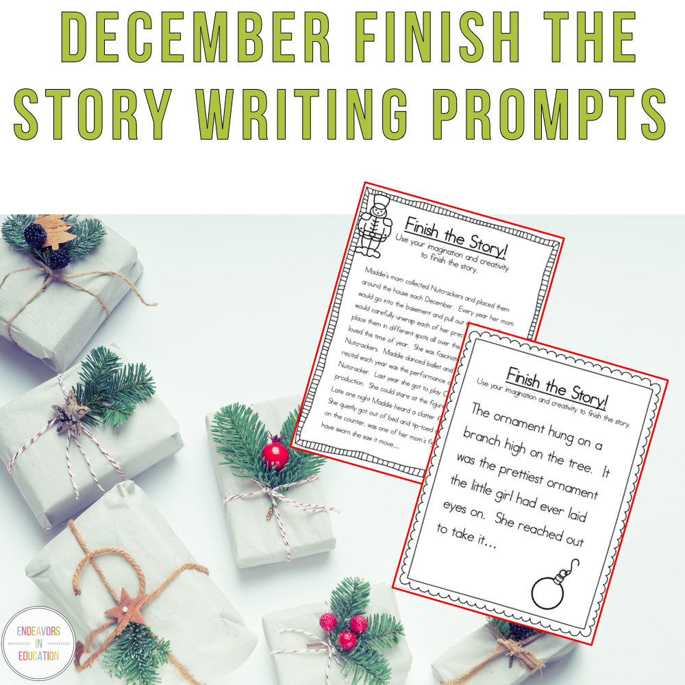 December Story Starters Writing Prompts - Classful