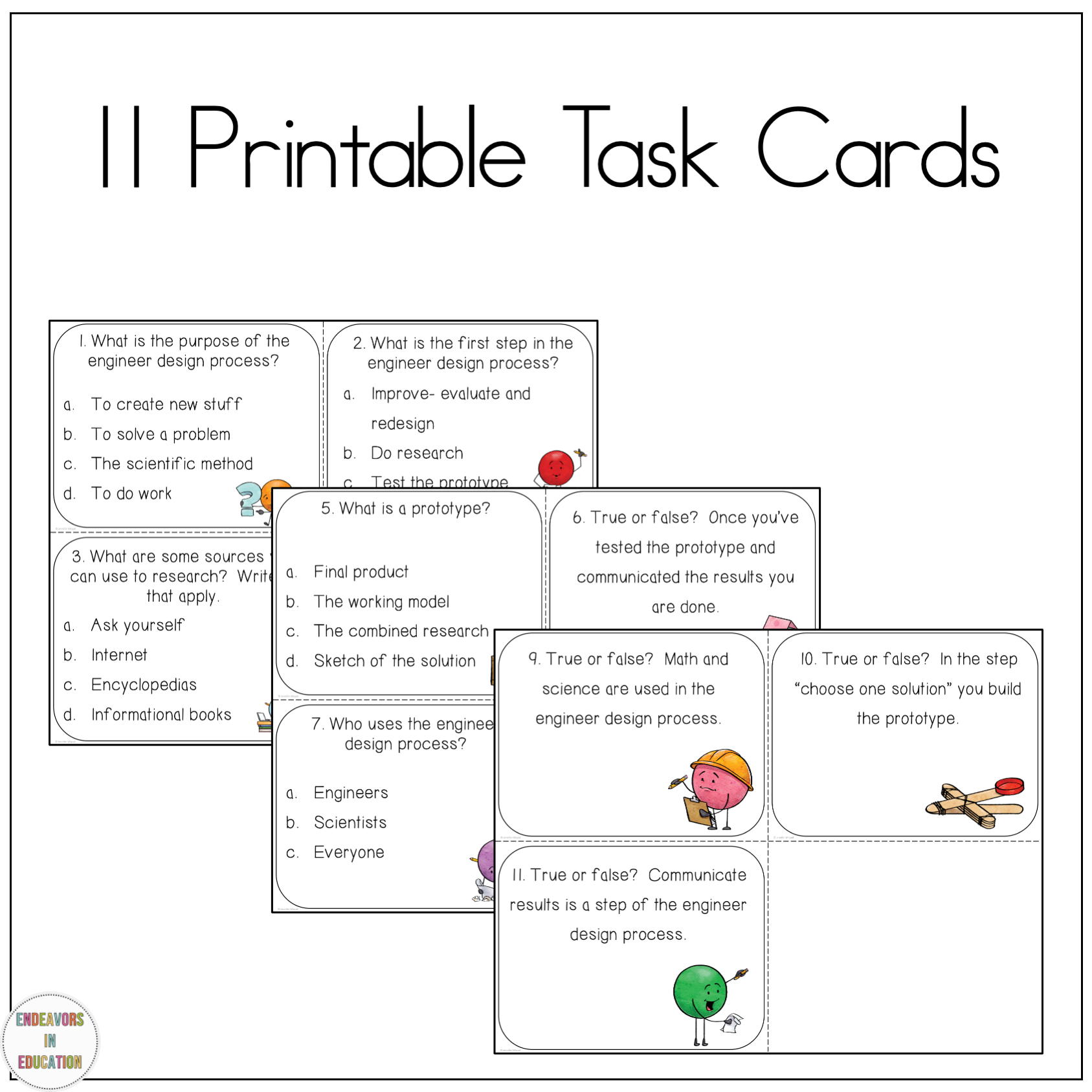 Engineer Design Process Task Cards - Classful