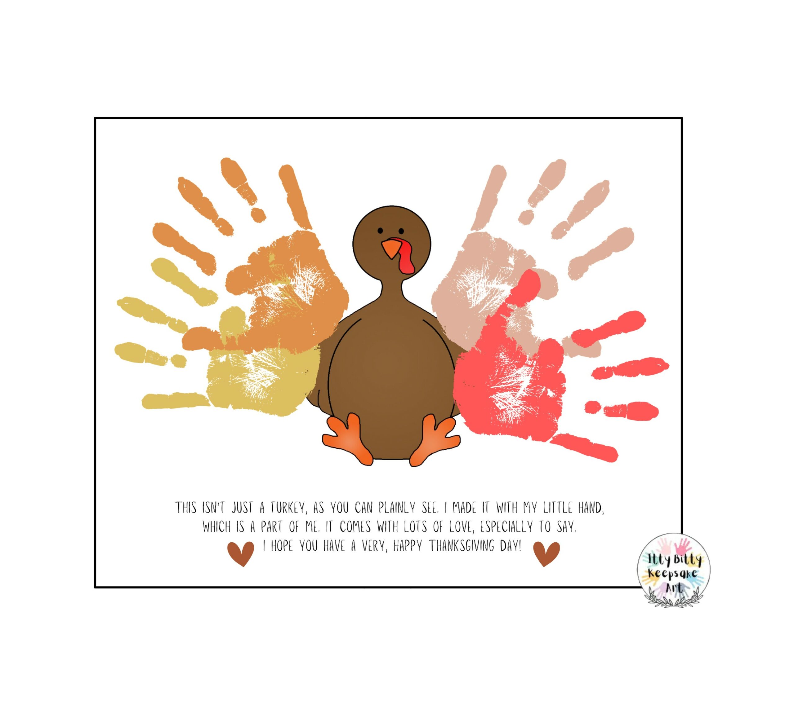 Thanksgiving Turkey Poem Handprint Craft Art Printable Template ...